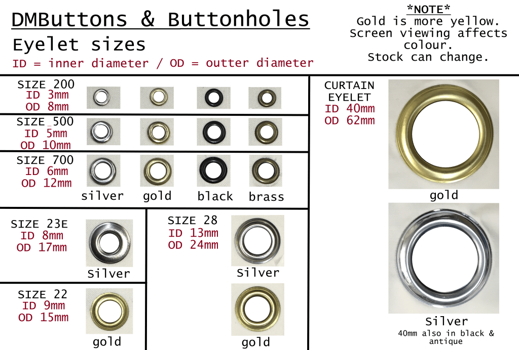 Eyelets – D.M. Buttons & Buttonholes
