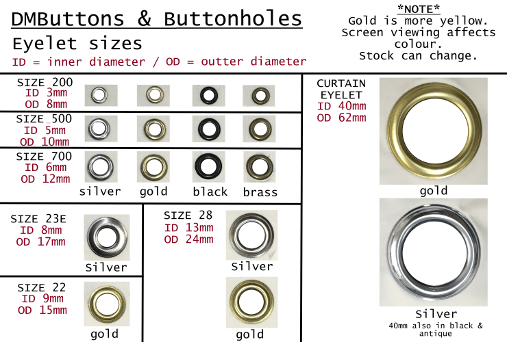 Eyelets – D.M. Buttons & Buttonholes